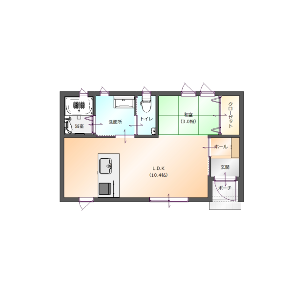 YS-10【1LDK】平屋1～2人家族様にぴったりプラン - 平屋ウィズ｜茨城県筑西市・結城市・古河市の県西地域の平屋住宅専門店 シンプル＆無駄なく暮らす【平屋】という選択肢を応援します