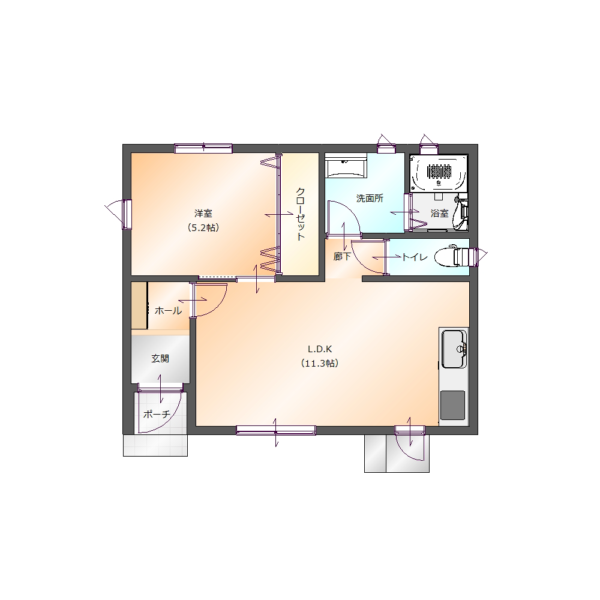 YS-13【1LDK】平屋1～3人家族様にぴったりプラン - 平屋ウィズ｜茨城県筑西市・結城市・古河市の県西地域の平屋住宅専門店 シンプル＆無駄なく暮らす【平屋】という選択肢を応援します